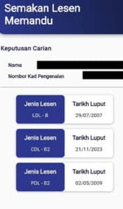 Semakan Tarikh Luput Lesen Memandu Anda - MYLESEN2U